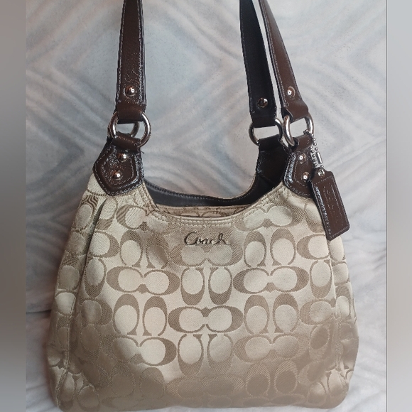 Coach | Bags | Coach Ashley Satin And Patent Leather 3 Compartment Bag ...